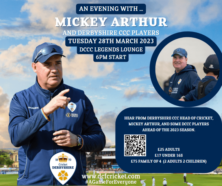 An Evening With Mickey Arthur - Derbyshire Cricket Foundation